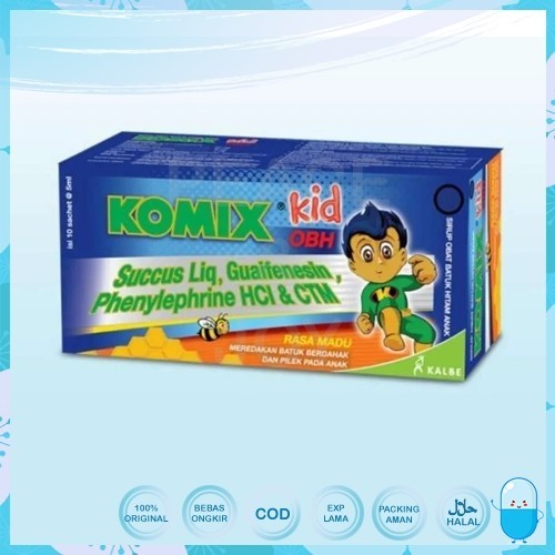 Jual KOMIX KIDS OBH ISI 10 SACHET RASA MADU MEREDAKAN BATUK DAN PILEK ...