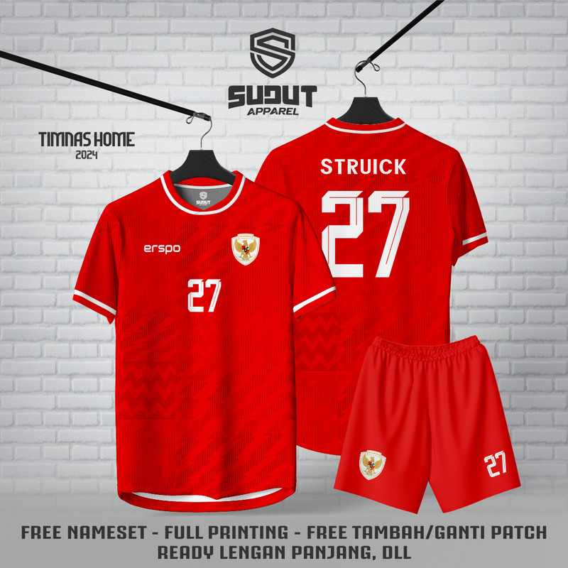 Jual JERSEY TIMNAS HOME 2024 CUSTOM FULL PRINTING | Shopee Indonesia
