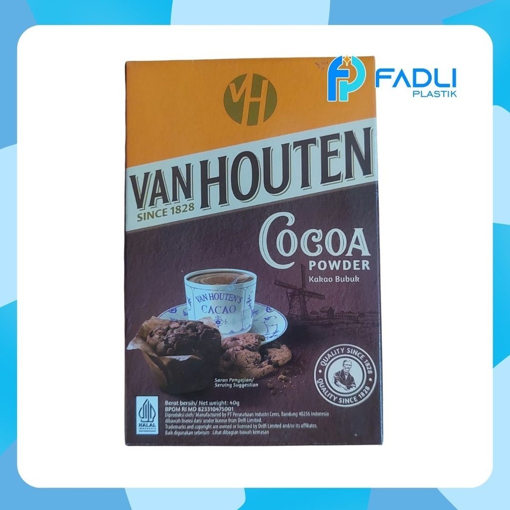 Jual Coklat Bubuk / Cocoa Powder Van Houten 165 gram, 80 gram, 40 gram ...