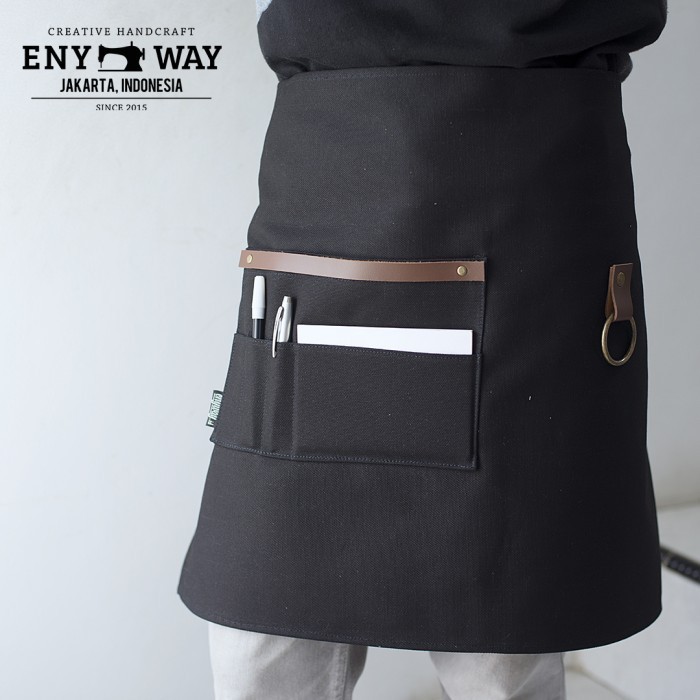 Jual Half Apron Canvas And Synthetic Leather (Celemek Pinggang), Black ...