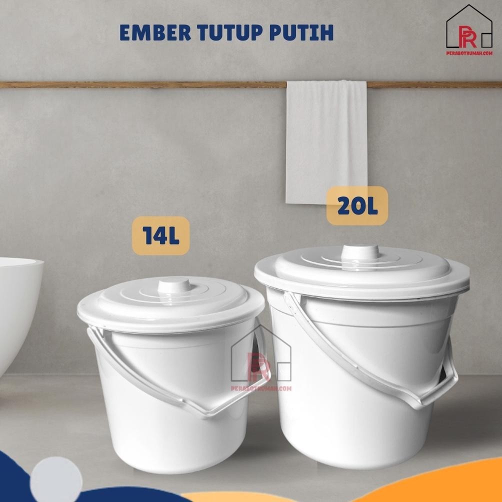 Jual Cod Ember Tutup Warna Putih / Ember Plastik / Bak Cuci Kamar Mandi ...