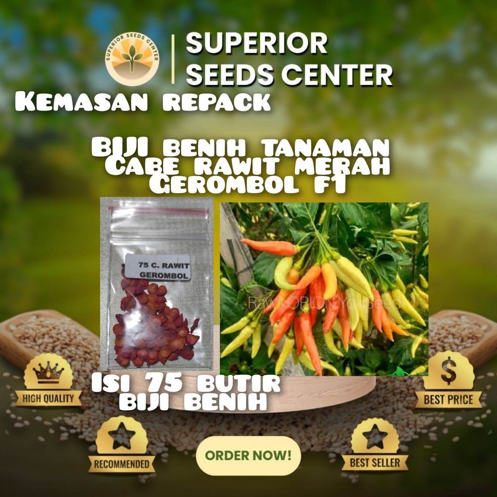 Jual kemasan repack plastik klip 75 butir biji benih tanaman cabe rawit ...