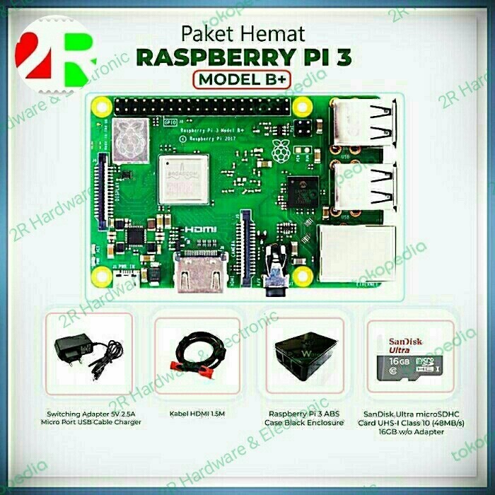 Jual PAKET HEMAT RASPBERRY PI 3 MODEL B+ (PLUS) | Shopee Indonesia