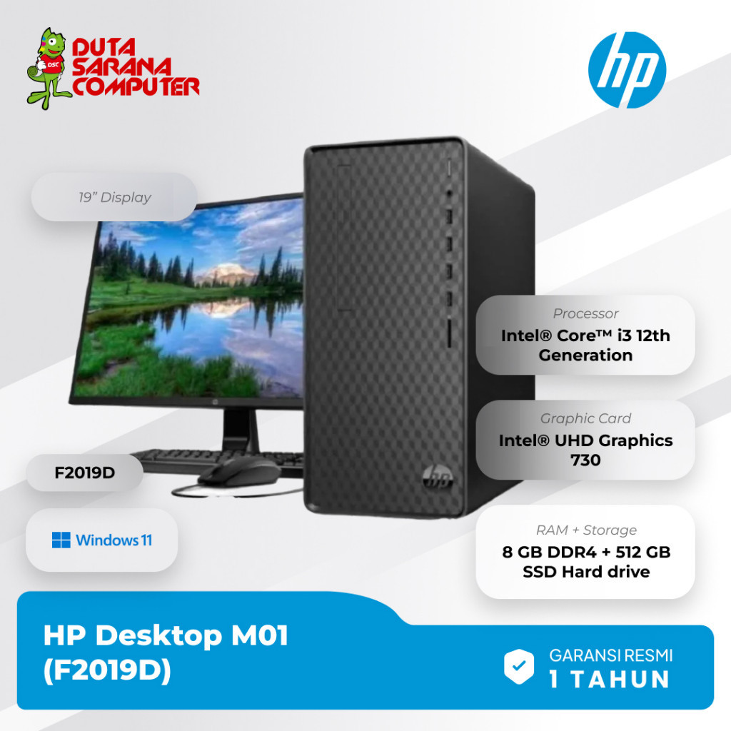 Jual HP DESKTOP M01-F2019D CORE I3-12100 8GB 512GB SSD WINDOWS 11 + OHS | Shopee Indonesia