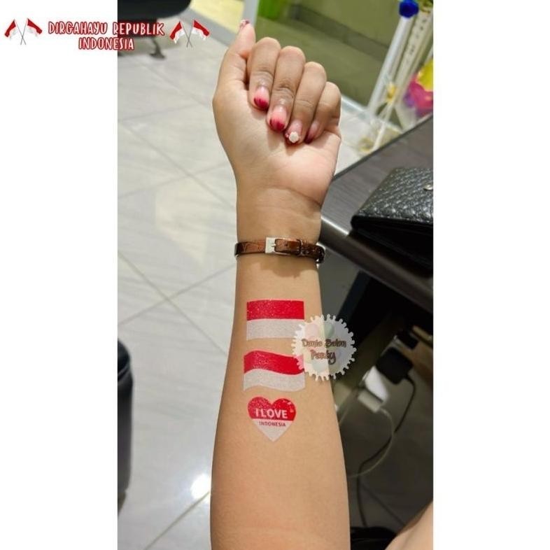 Jual BISA COD Temporary Tattoo / Tato Bendera Merah Putih Pipi Muka ...