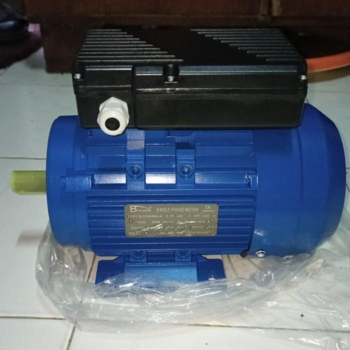 Jual DINAMO ELEKTRIK MOTOR BONZER 4P 0.75KW 1HP 1PHASE B3 FOOT MOUNTED TERMURAH | Shopee Indonesia