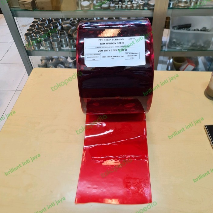 Jual Tirai Pvc Curtain /Plastik Curtain warna Merah L 70cm x T 220cm ...