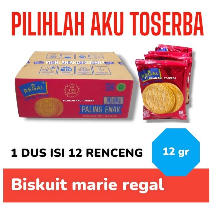 Jual EKSLUSIF Biskuit MARIE REGAL RENCENG 12 gr - ( HARGA 1 DUS ...