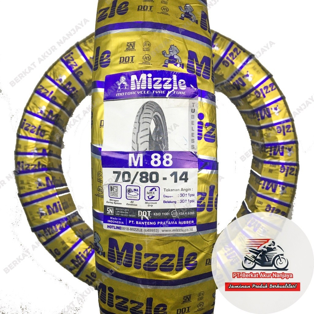 Jual Mizzle M88 70/80-14 Ban Motor Matic Tubeless + Pentil | Shopee ...