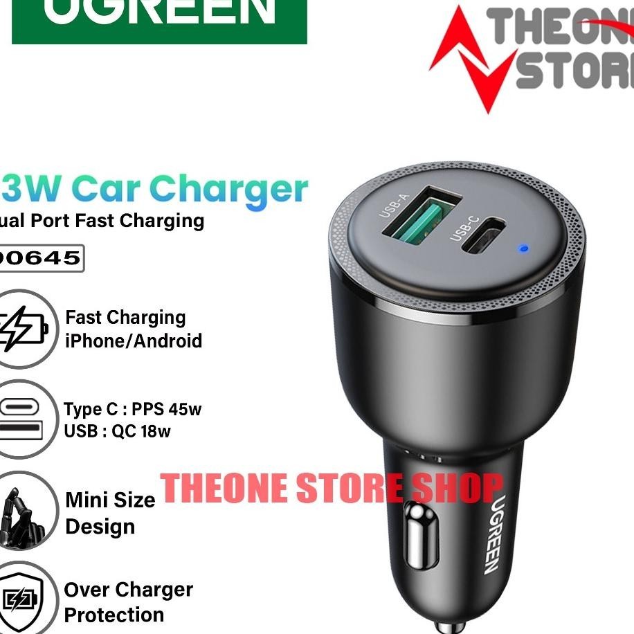 Jual Ugreen Adaptor Car Charger 30W / 63W Dual Port Usb A + Type C Fast Charging Pps 45W ...
