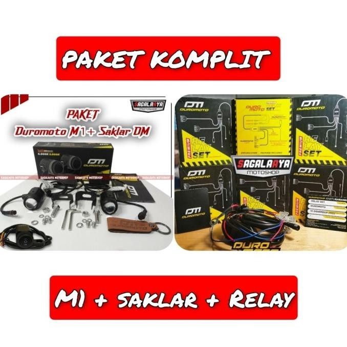 Jual Paket Komplit Lampu Duromoto M1 Saklar Dan Relay Set Original Dm M 1 Promo | Shopee Indonesia