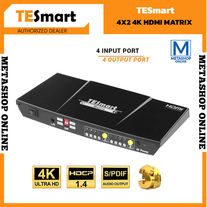 Jual TESmart 4X2 HDMI Matrix 4 Input 2 Output Switcher Splitter 4K S ...