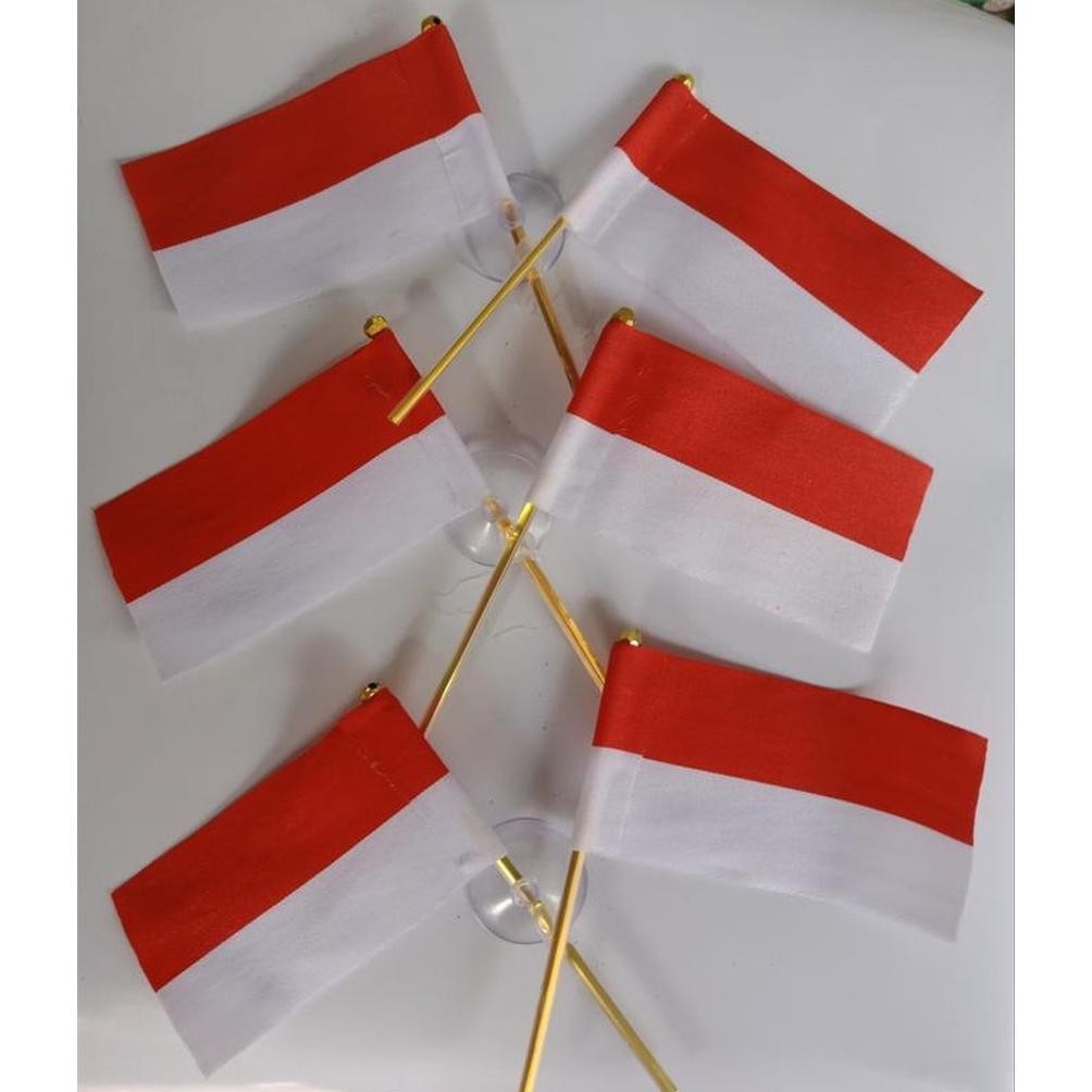 Jual COD 10 pcs Bendera merah putih/bendera tempel kaca mobil/bendera ...