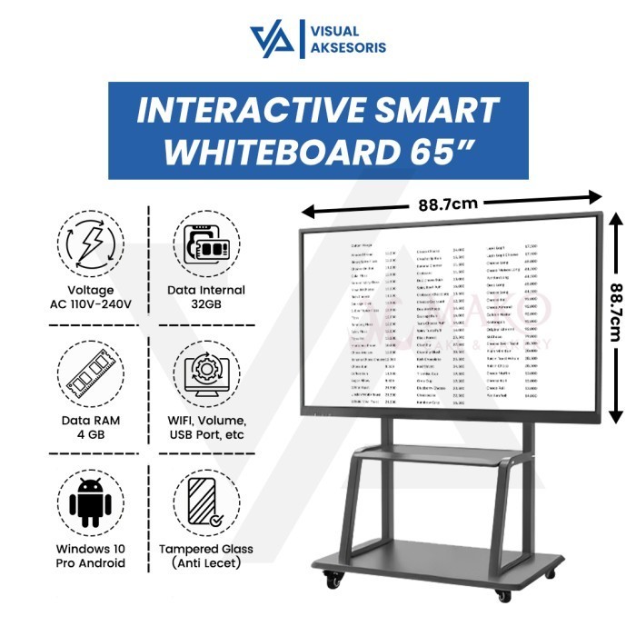 Jual Interactive Whiteboard 65 Inch Dual OS Android dan Windows ...