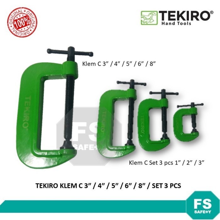 Jual Produk Tekiro Klem Clamp C 3 4 5 6 8 / Set 3 pcs 1" 2" 3" Penjepit ...