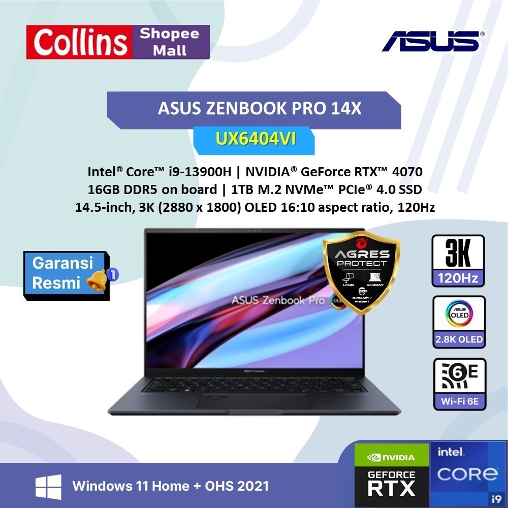 Jual ASUS ZENBOOK PRO 14X OLED UX6404VI I9 13900H RTX4070 8GB/ 16GB 1TB ...