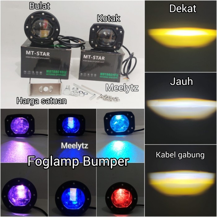 Jual LAMPU FOGLAMP BUMPER LASER GUN LED BUMPER BEMPER MOBIL 3INC KUNING ...
