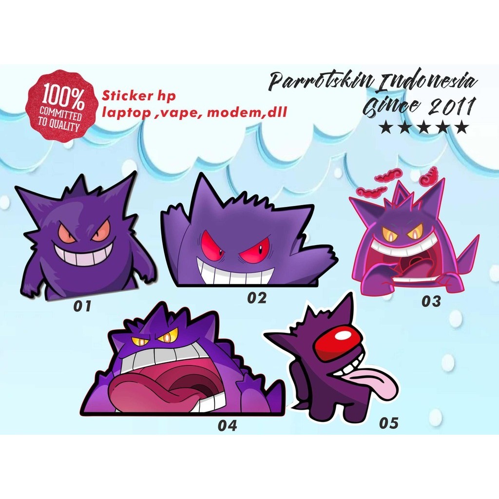 Jual Sticker Pokemon Gengar Gigantamax untuk gadget Hp Laptop dll ...
