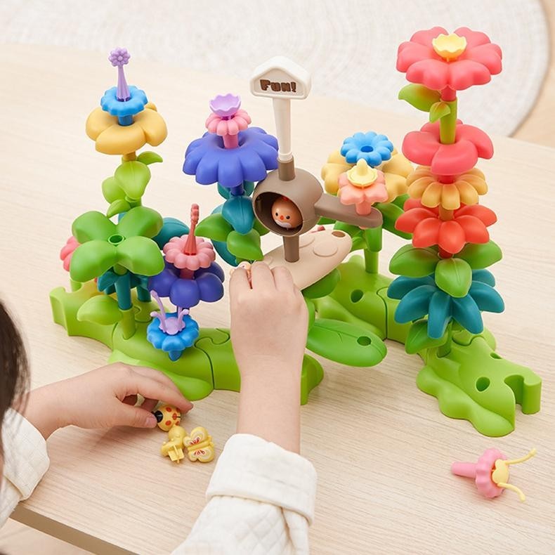 Jual Murah Meriah Tokmon Mainan Bunga-Bunga Blok Kebun Set Diy Mainan ...