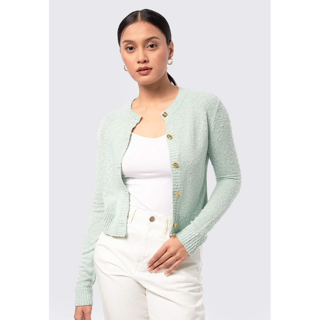 Jual Executive Textured Long Sleeve Cardigan Mint | Shopee Indonesia