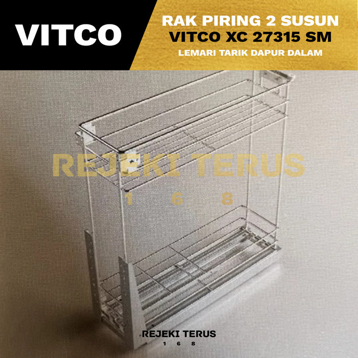 Jual Rak Dapur Tarik Vitco XC 27315 SLOW MOTION STAINLESS Bumbu Botol 2 ...