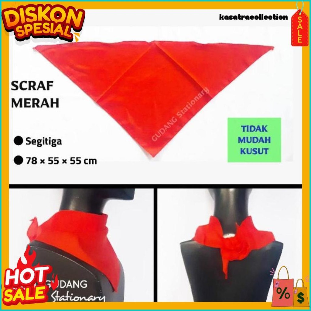 Jual Scraf Segitiga Merah Polos (Cod) | Shopee Indonesia