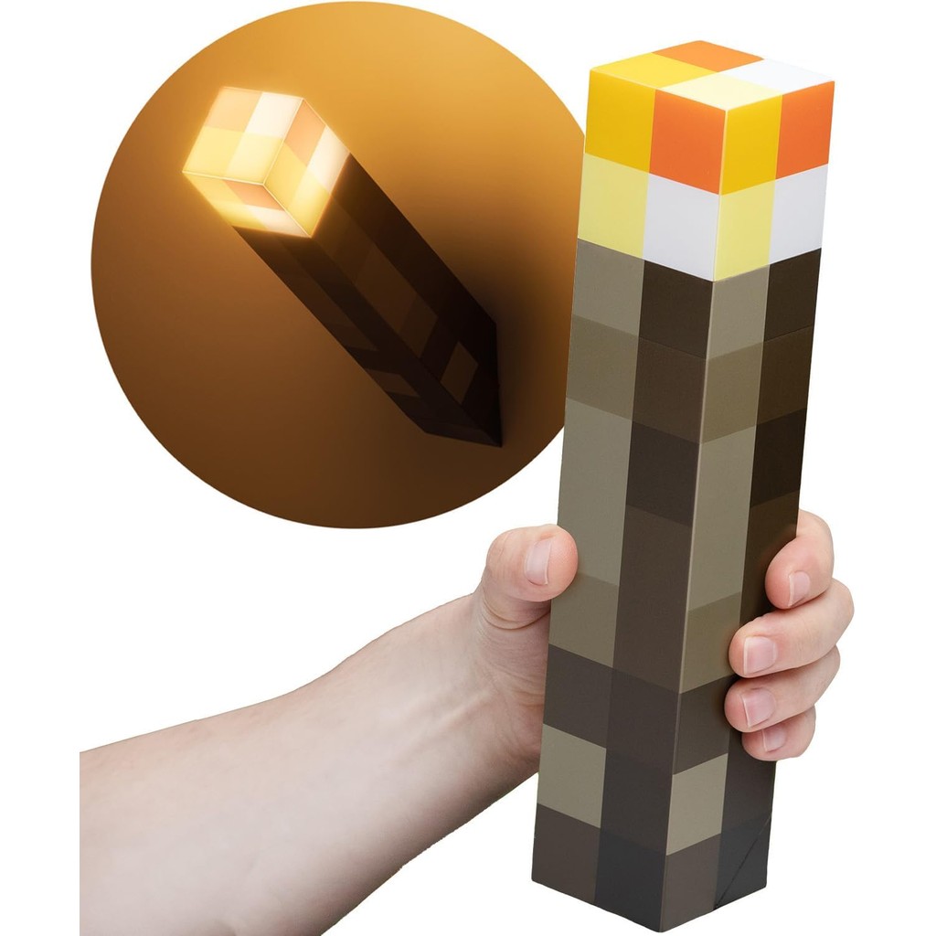Jual Lampu LED Obor Minecraft Torch Night Light Rechargeable Gamer Warm ...