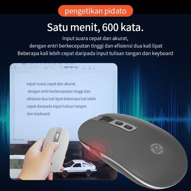Jual MR08 Mouse AI Cerdas Pengenal Suara Wireless and bluetooth Dengan ...