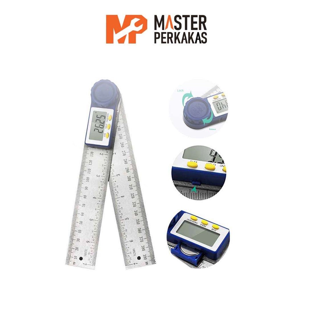 Jual Pengukur Siku Digital 20-30cm AH27 MP / Penggaris Sudut / Angle Ruler Busur Derajat ...