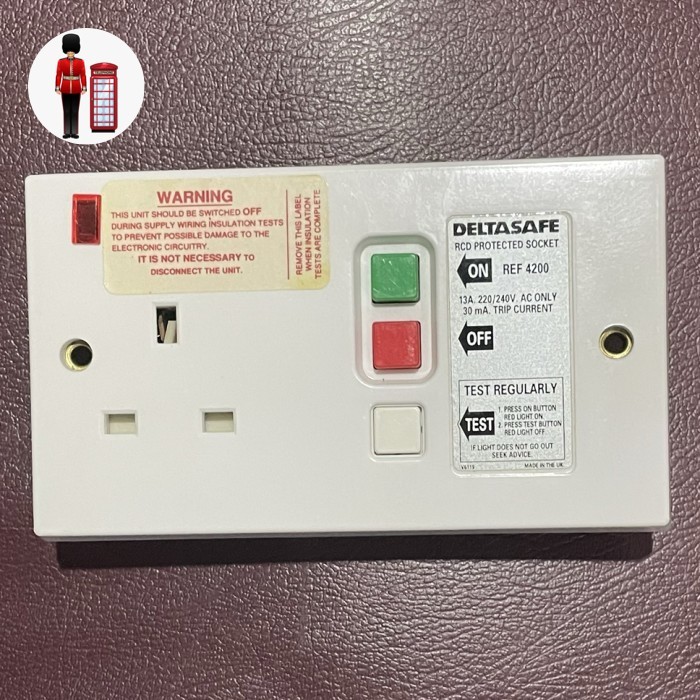 Jual Stop Kontak Ac Waterheater Mem Delta 13A Elcb 30Ma Made In Uk Rcd ...