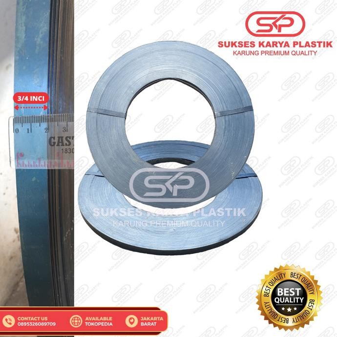 Jual 1 ROLL TALI KLAM KLEM BESI/STRAPPING BAND EZER PLAT BESI 3/4 INCH ...