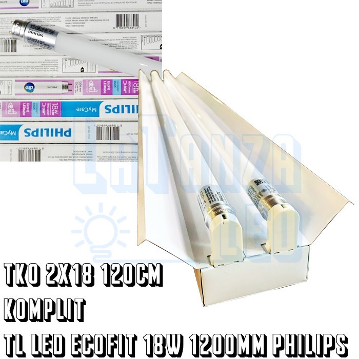 Jual Produk Kap Lampu TKO LED 2x18 120cm kap TKO TL 2x18 Philips ...