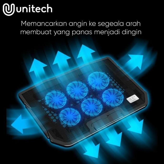 Jual Cooling Pad Coolingpad Laptop 6 Kipas Biru Unitech H9 Silent ...