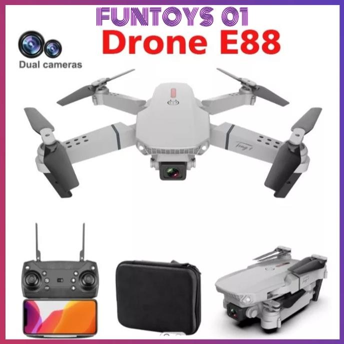 Jual PROMOOO RC DRONE E88 PRO 4K DUAL KAMERA JARAK JAUH 5KM AVOID ...