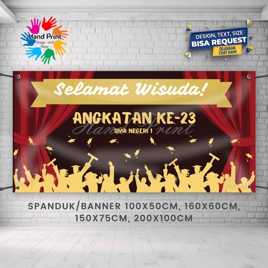 Jual Cetak Spanduk Banner Selamat Wisuda Kelulusan Perayaan Merah MMT ...