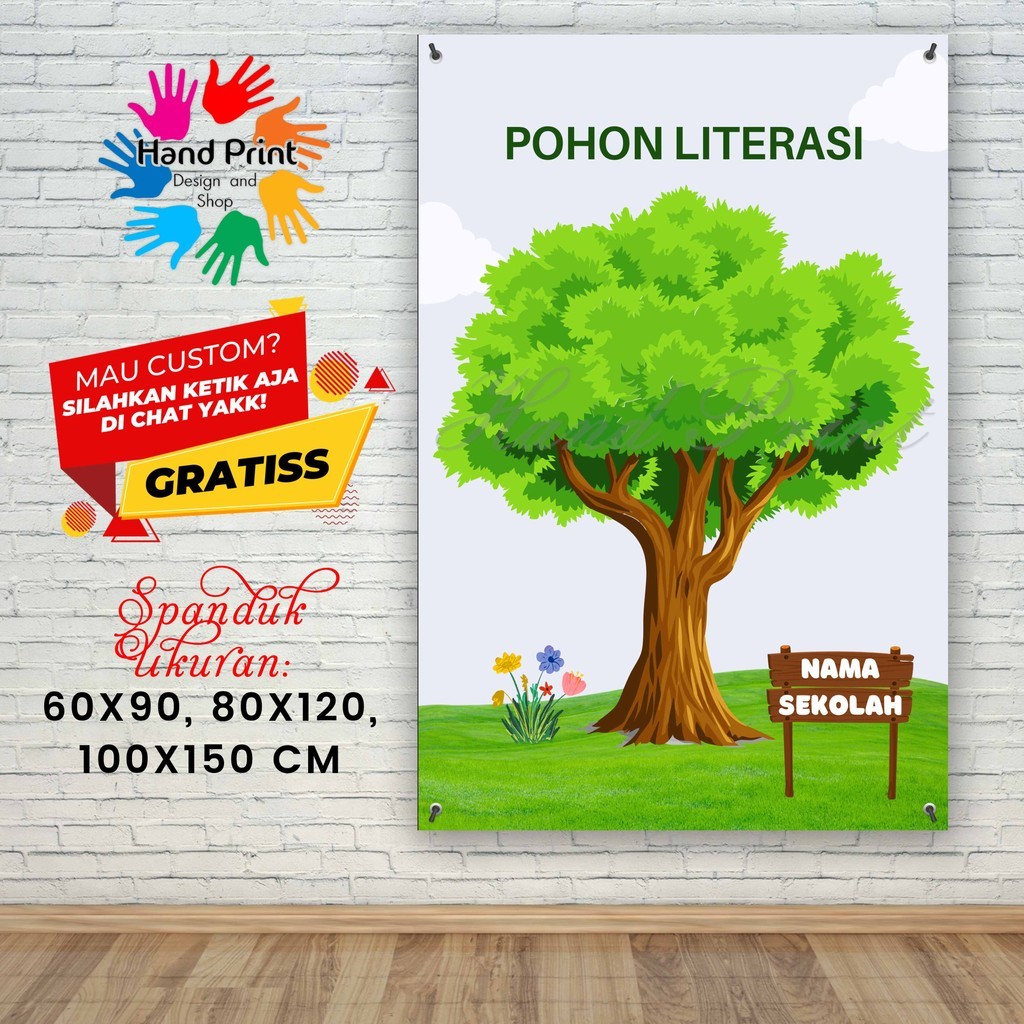 Jual Cetak Spanduk Banner Pohon Literasi Sekolah Pohon Cita - Cita ...