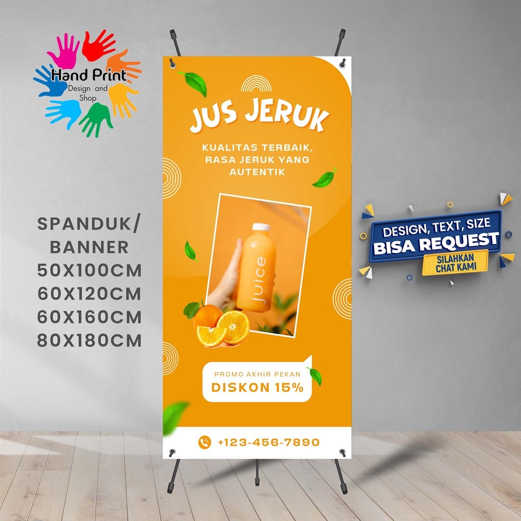 Jual SPANDUK BANNER Jus Buah Jeruk Warna Oren 60x160 CM | Shopee Indonesia
