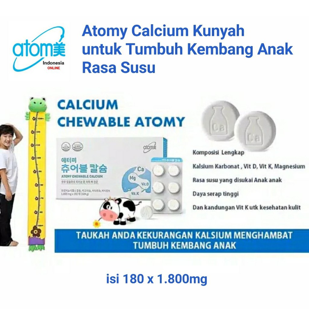 Jual Atomy Chewable Calcium (Kunyah) Pertumbuhan Tinggi Tulang Anak ...