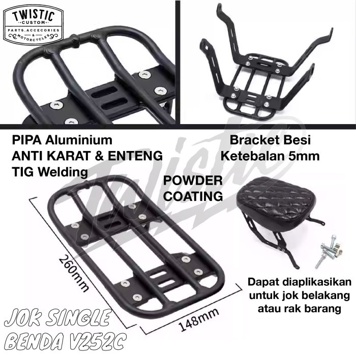 Jual Jok Single Seat + Bracket Rak Motor Keeway Benda V252C V 252 C ...