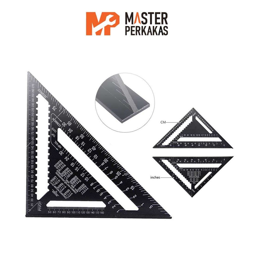 Jual Penggaris Siku Segitiga 30cm 12inch Aluminium MP / Speed Square ...