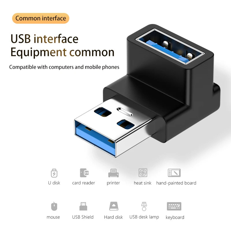 Jual Adaptor USB 3.2 Type A Male ke A Female L Shape 10 Gbps - G-02 ...