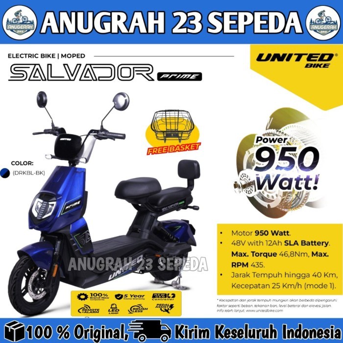 Jual Sepeda Listrik UNITED SALVADOR PRIME Electric E Bike Terbaru ...