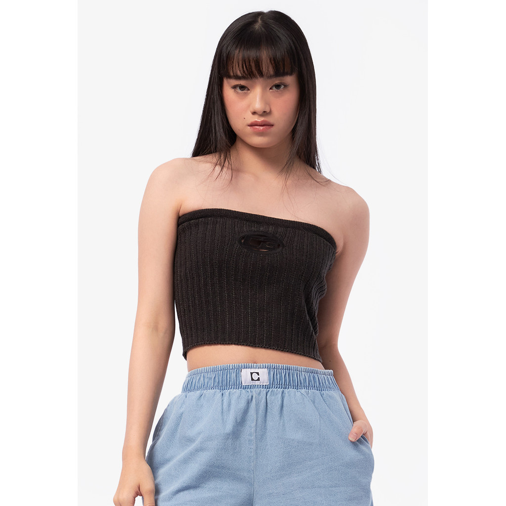 Jual COLORBOX Cut Out Ribbed Tube Top Black | Shopee Indonesia