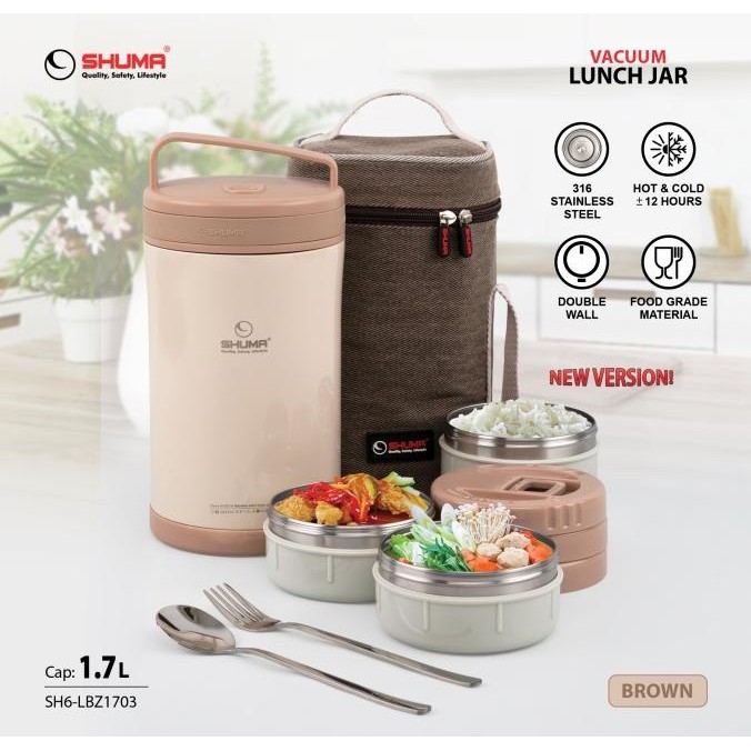 Jual SHUMA S/S 316 VACUUM INSULATION LUNCH JAR 1700 ML ORIGINAL DAN TERPERCAYA | Shopee Indonesia