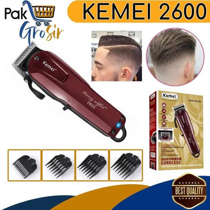 Jual KEMEI KM 2600 ALAT MESIN CUKUR POTONG RAMBUT HAIR CLIPPER CORDLESS ORIGINAL DAN TERPERCAYA ...