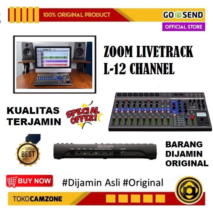 Jual Zoom LiveTrak L12 L-12 Channel Digital Mixer & Multitrack Recorder ...