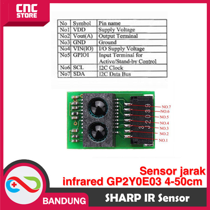 Jual Sharp Ir Sensor Jarak Infrared Gp2Y0E03 4-50Cm Analog Output ...