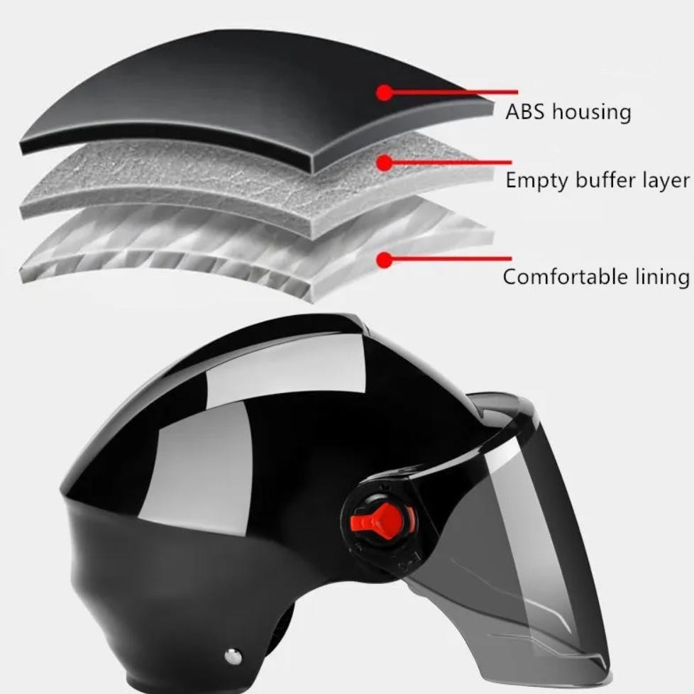 Jual SPECIAL (STOK TERBATAS) Set Retro Helm Hitam Sepeda Listrik Half ...