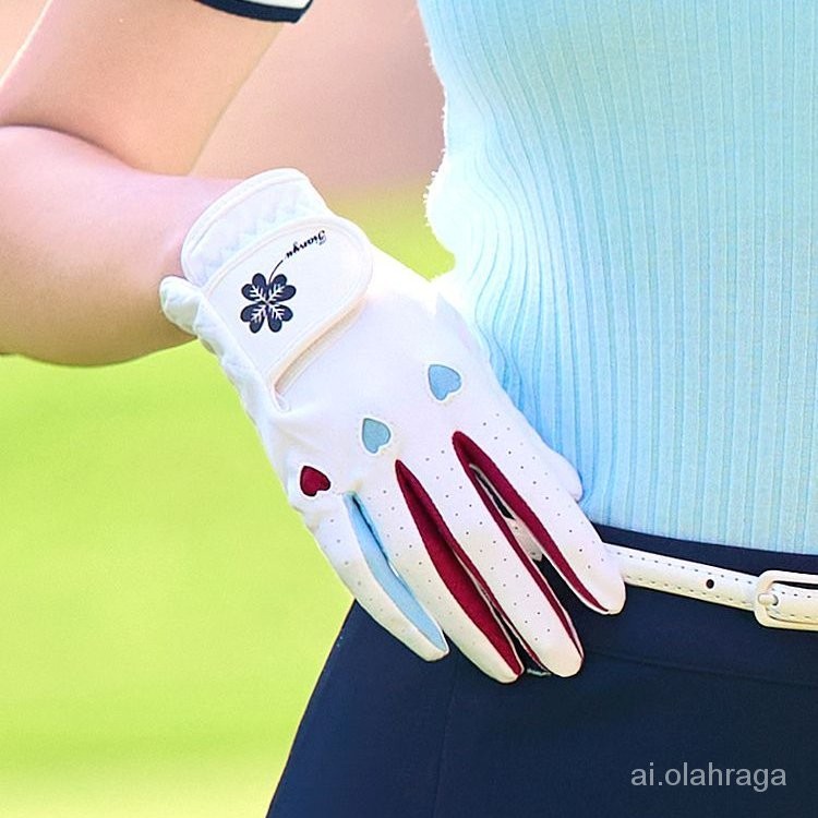 Jual Sarung Tangan Golf Wanita, Bahan Kain Serat Antiselip Tahan Aus, Bernafas Cinta Putih1Ganda ...