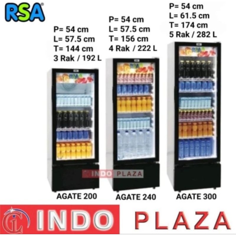Jual SHOWCASE RSA AGATE 200 3 RAK / 240 4 RAK / 300 5 RAK | Shopee ...